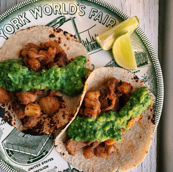 Quick Al-Pastor Tacos with Green Pepper and Tomatillo Salsa - Local ...